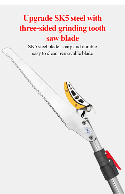 Extra-Long Telescopic Tree Pruner with Saw Blade and Bypass Pruner ...