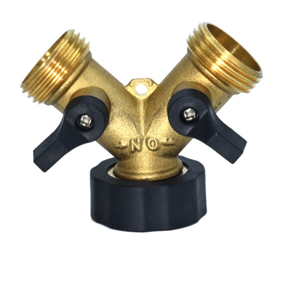 3/4 Garden 2 way Y shaped shutoff brass hose splitter – Get Wise Tools